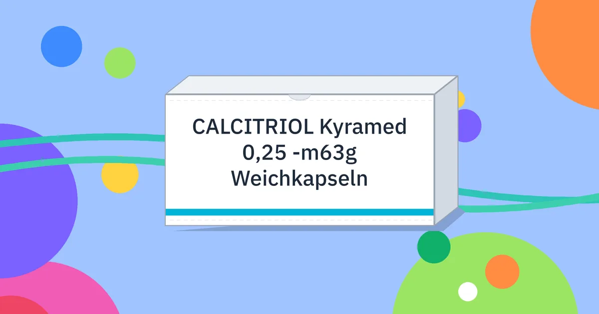 Symbolbild: Packung mit der Aufschrift CALCITRIOL Kyramed 0,25 -m63g Weichkapseln (PZN 03193034) – Verfügbarkeit und Bezug in Apotheken in Frankfurt am Main