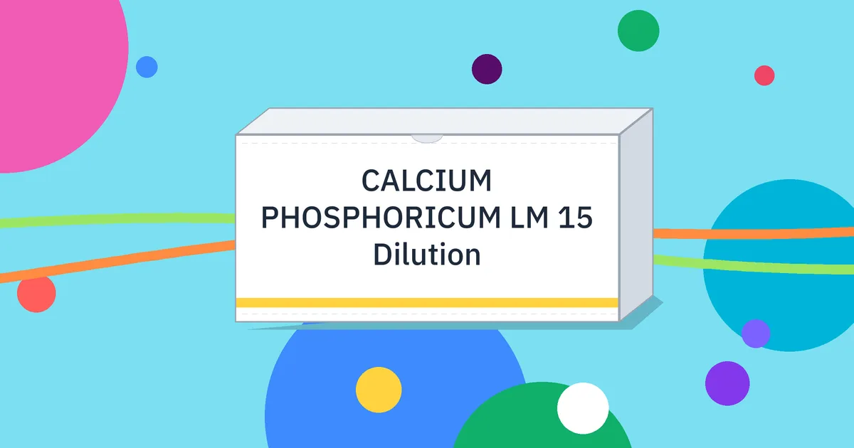 Symbolbild: Packung mit der Aufschrift CALCIUM PHOSPHORICUM LM 15 Dilution (PZN 12805269) – Verfügbarkeit und Bezug in Apotheken in Frankfurt am Main