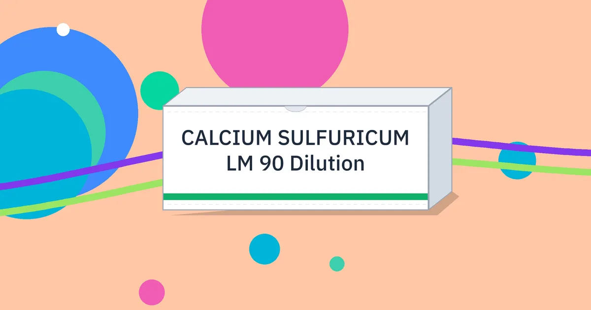 Symbolbild: Packung mit der Aufschrift CALCIUM SULFURICUM LM 90 Dilution (PZN 12807251) – Verfügbarkeit und Bezug in Apotheken in Frankfurt am Main