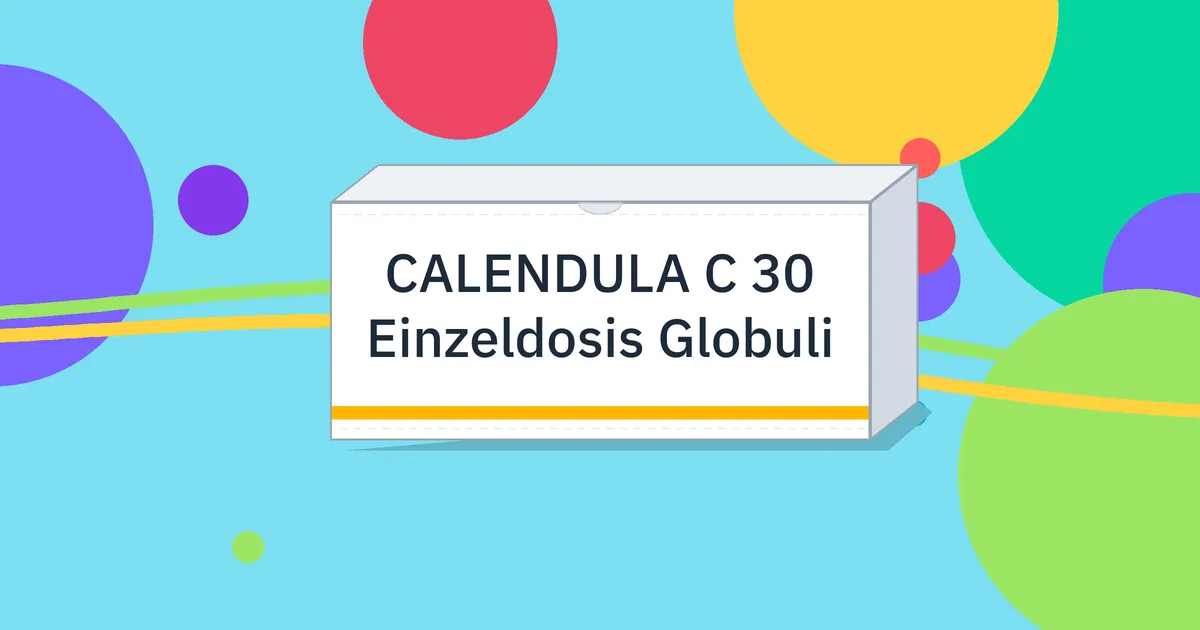 Symbolbild: Packung mit der Aufschrift CALENDULA C 30 Einzeldosis Globuli (PZN 01929838) – Verfügbarkeit und Bezug in Apotheken in Frankfurt am Main
