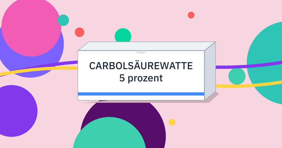 Symbolbild: Packung mit der Aufschrift CARBOLSÄUREWATTE 5 prozent (PZN 01720021) – Verfügbarkeit und Bezug in Apotheken in Frankfurt am Main