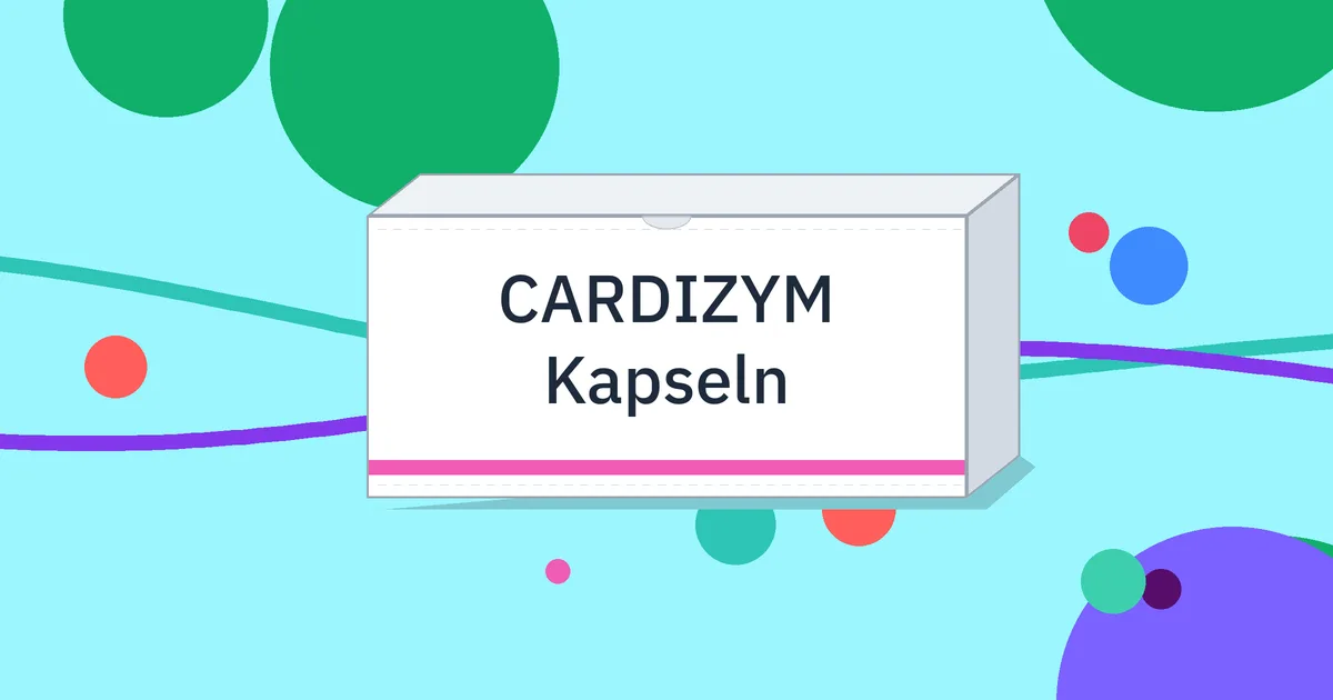 Symbolbild: Packung mit der Aufschrift CARDIZYM Kapseln (PZN 02222561) – Verfügbarkeit und Bezug in Apotheken in Frankfurt am Main