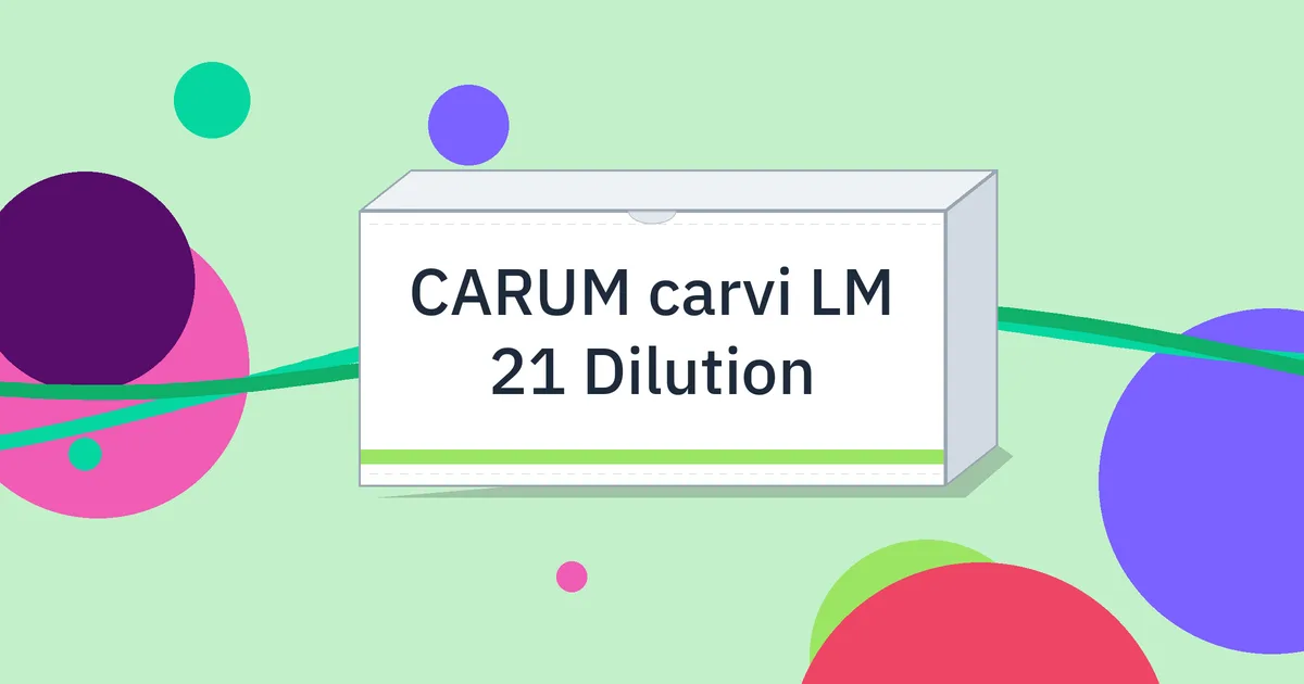Symbolbild: Packung mit der Aufschrift CARUM carvi LM 21 Dilution (PZN 12811301) – Verfügbarkeit und Bezug in Apotheken in Frankfurt am Main
