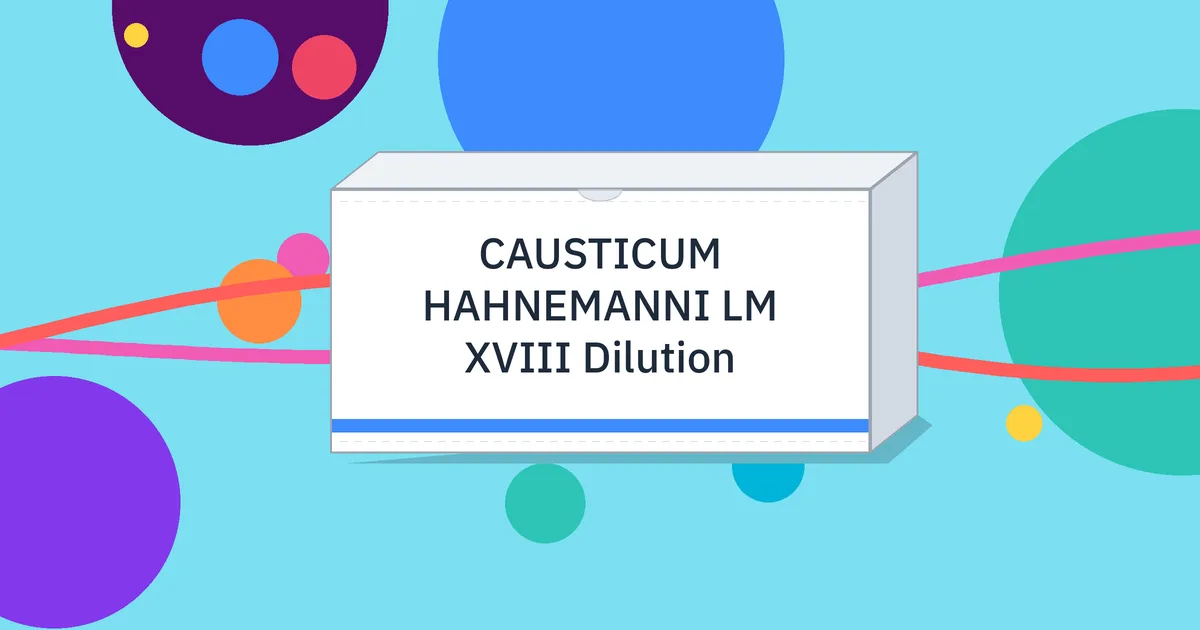 Symbolbild: Packung mit der Aufschrift CAUSTICUM HAHNEMANNI LM XVIII Dilution (PZN 02668038) – Verfügbarkeit und Bezug in Apotheken in Frankfurt am Main