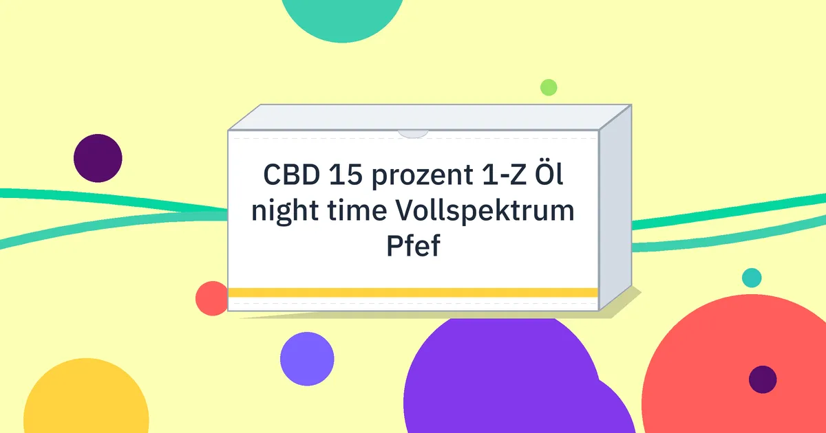 Symbolbild: Packung mit der Aufschrift CBD 15 prozent 1-Z Öl night time Vollspektrum Pfef (PZN 18731566) – Verfügbarkeit und Bezug in Apotheken in Frankfurt am Main