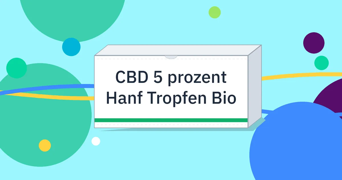 Symbolbild: Packung mit der Aufschrift CBD 5 prozent Hanf Tropfen Bio (PZN 15266726) – Verfügbarkeit und Bezug in Apotheken in Frankfurt am Main