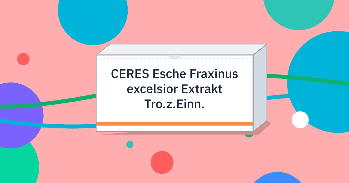 Symbolbild: Packung mit der Aufschrift CERES Esche Fraxinus excelsior Extrakt Tro.z.Einn. (PZN 19209228) – Verfügbarkeit und Bezug in Apotheken in Frankfurt am Main