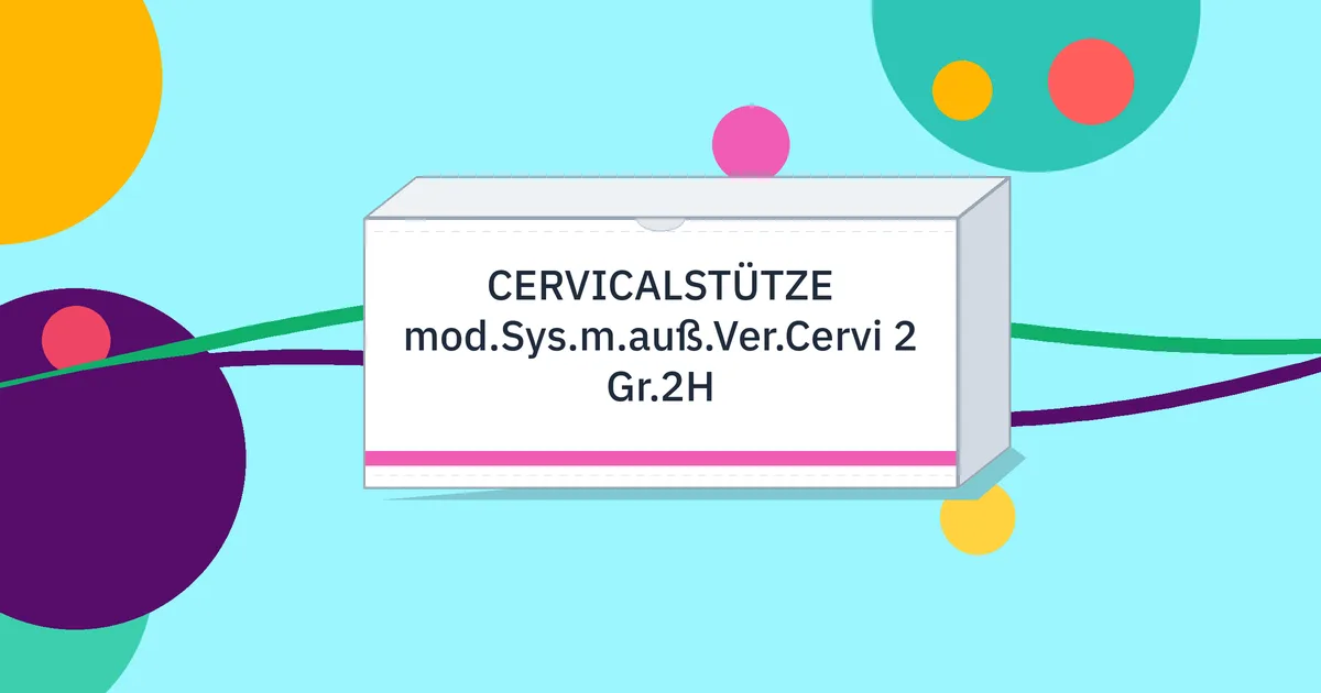 Symbolbild: Packung mit der Aufschrift CERVICALSTÜTZE mod.Sys.m.auß.Ver.Cervi 2 Gr.2H (PZN 05043037) – Verfügbarkeit und Bezug in Apotheken in Frankfurt am Main