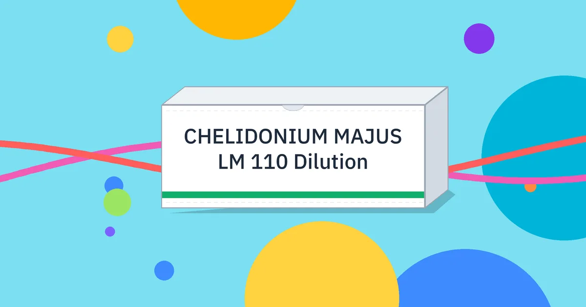 Symbolbild: Packung mit der Aufschrift CHELIDONIUM MAJUS LM 110 Dilution (PZN 12813211) – Verfügbarkeit und Bezug in Apotheken in Frankfurt am Main