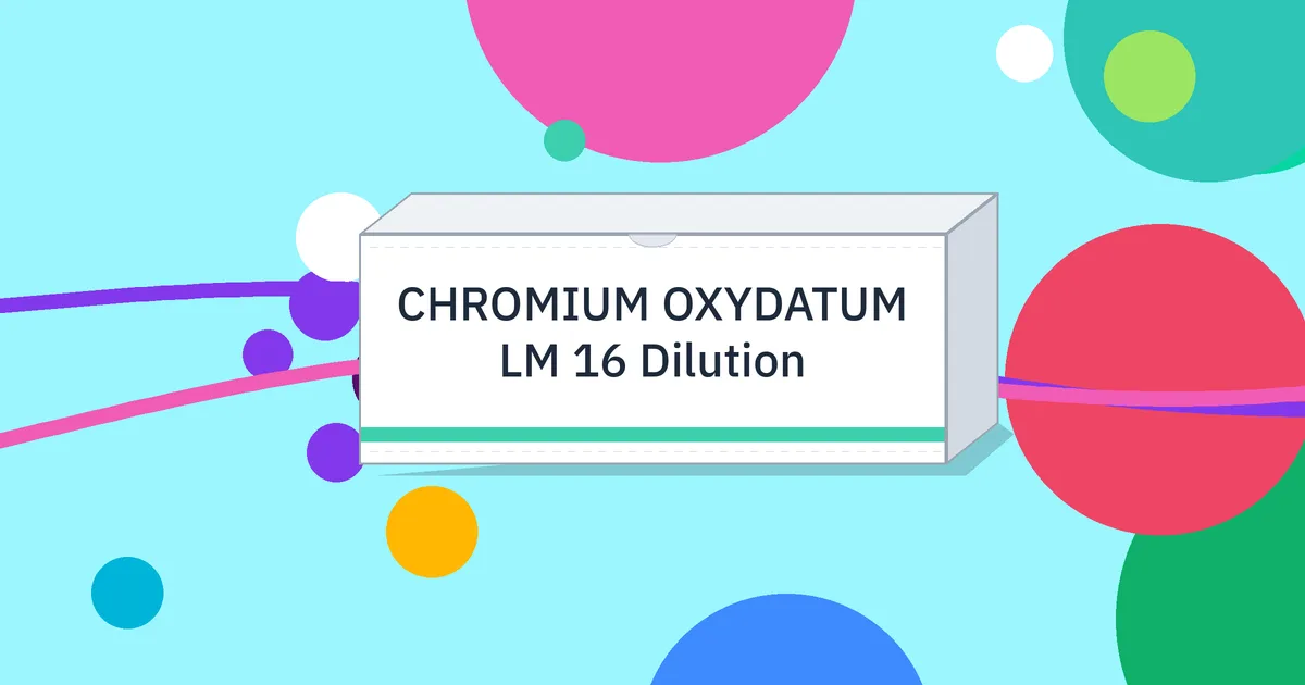 Symbolbild: Packung mit der Aufschrift CHROMIUM OXYDATUM LM 16 Dilution (PZN 13445525) – Verfügbarkeit und Bezug in Apotheken in Frankfurt am Main