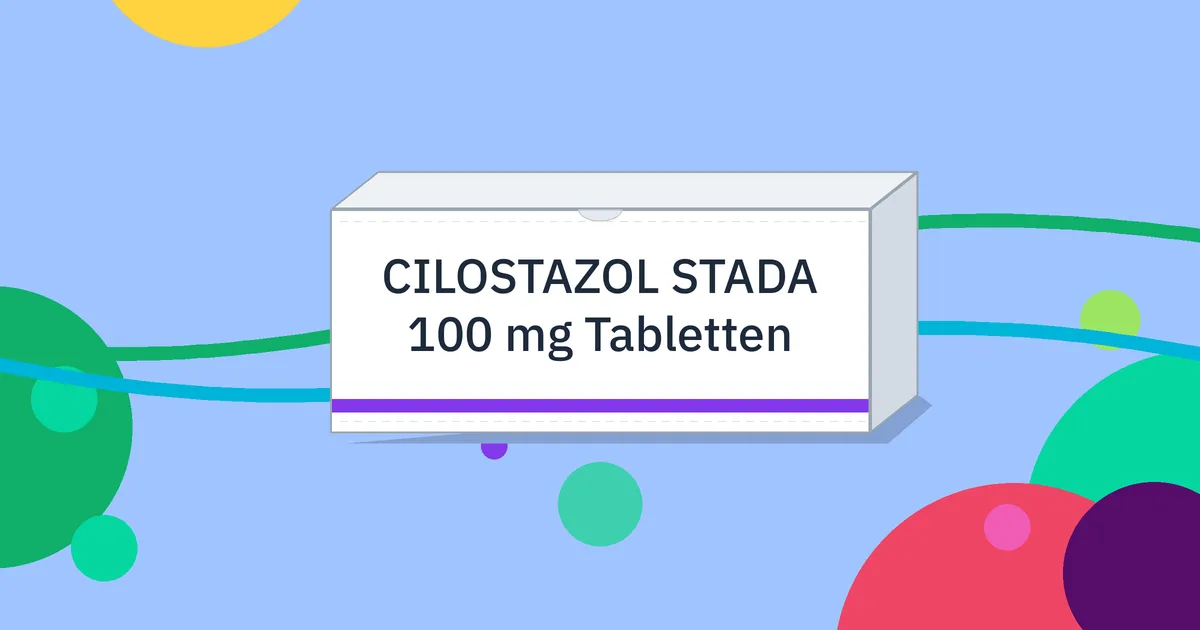 Symbolbild: Packung mit der Aufschrift CILOSTAZOL STADA 100 mg Tabletten (PZN 10418255) – Verfügbarkeit und Bezug in Apotheken in Frankfurt am Main
