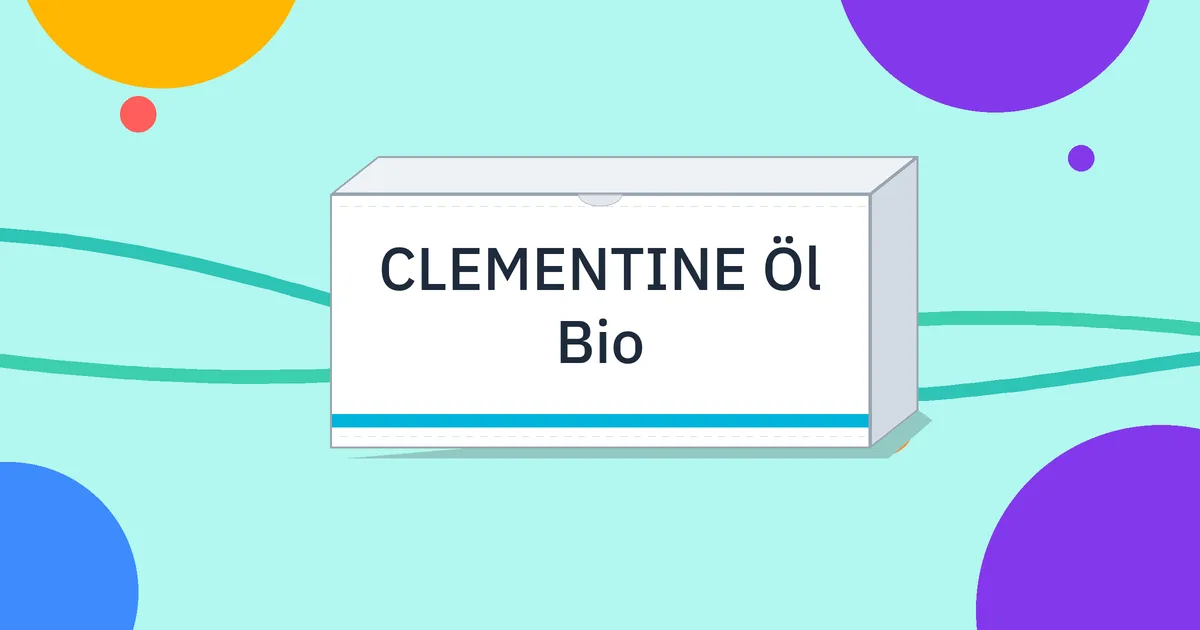 Symbolbild: Packung mit der Aufschrift CLEMENTINE Öl Bio (PZN 08812619) – Verfügbarkeit und Bezug in Apotheken in Frankfurt am Main