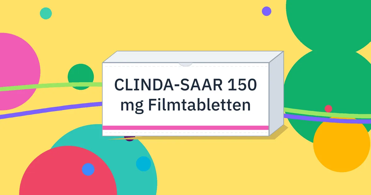 Symbolbild: Packung mit der Aufschrift CLINDA-SAAR 150 mg Filmtabletten (PZN 07201109) – Verfügbarkeit und Bezug in Apotheken in Frankfurt am Main