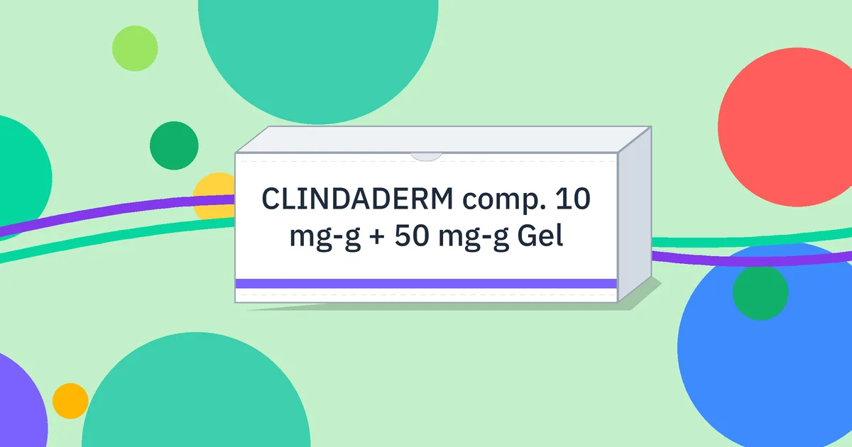 Symbolbild: Packung mit der Aufschrift CLINDADERM comp. 10 mg-g + 50 mg-g Gel (PZN 17446237) – Verfügbarkeit und Bezug in Apotheken in Frankfurt am Main