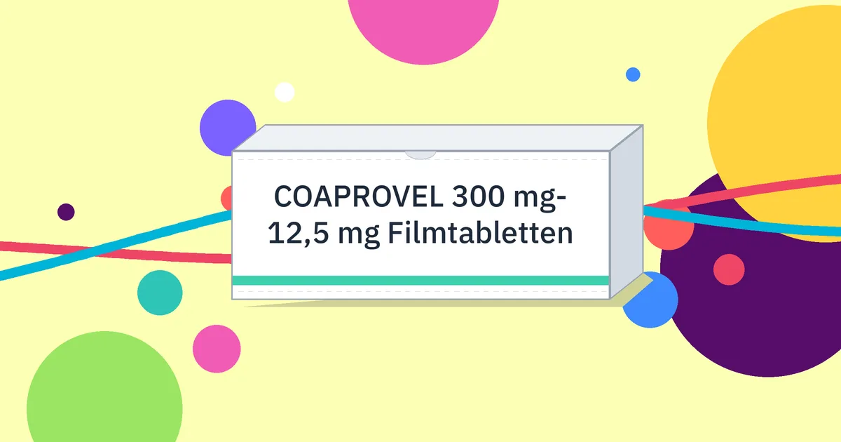 Symbolbild: Packung mit der Aufschrift COAPROVEL 300 mg-12,5 mg Filmtabletten (PZN 02766781) – Verfügbarkeit und Bezug in Apotheken in Frankfurt am Main