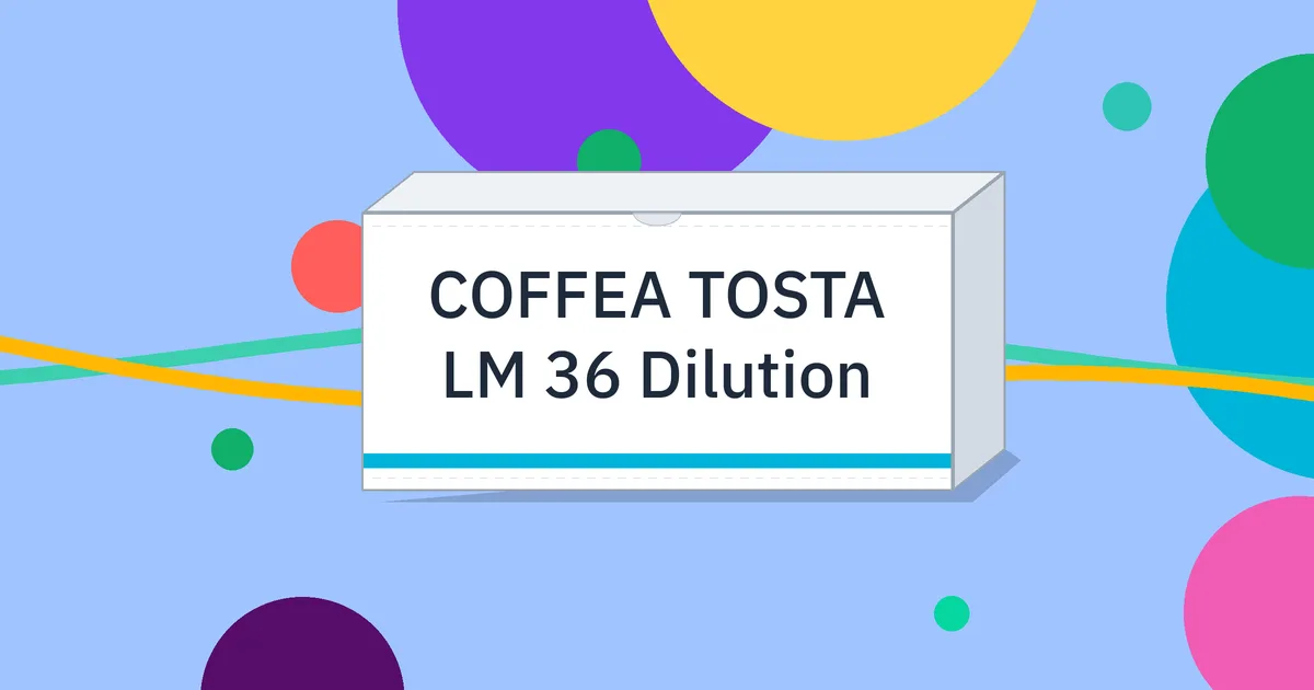 Symbolbild: Packung mit der Aufschrift COFFEA TOSTA LM 36 Dilution (PZN 12831545) – Verfügbarkeit und Bezug in Apotheken in Frankfurt am Main