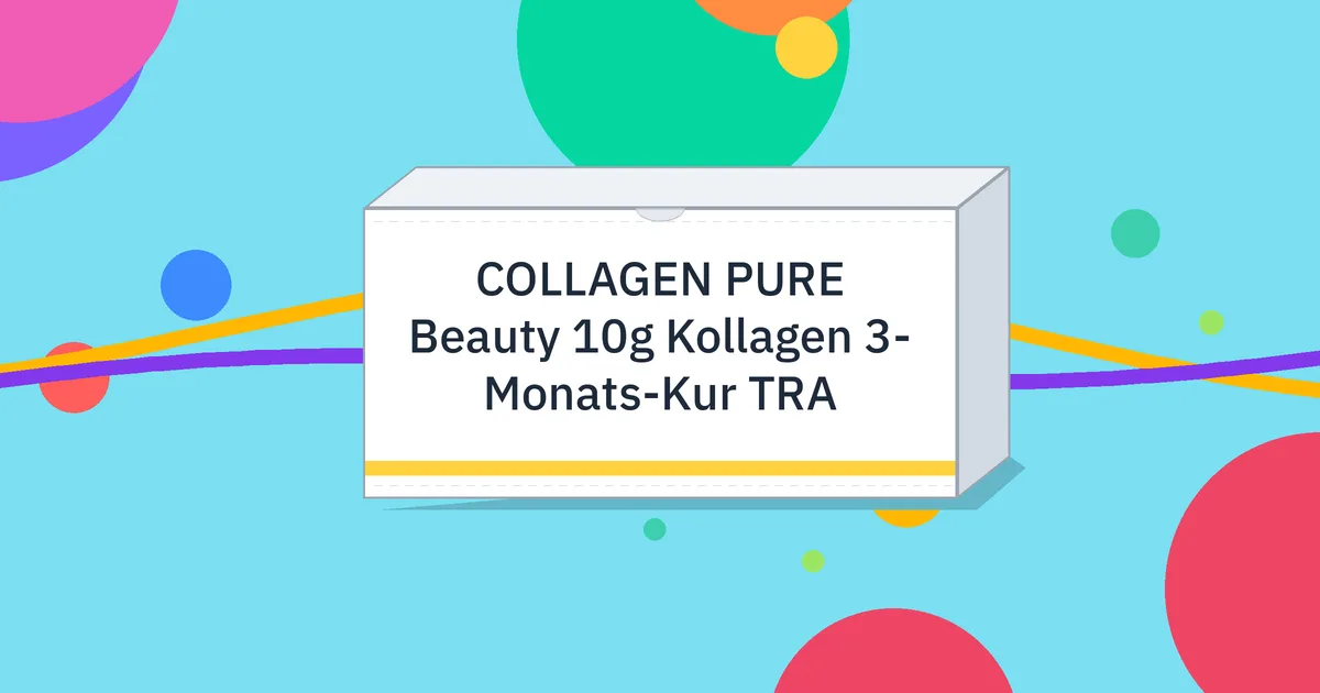 Symbolbild: Packung mit der Aufschrift COLLAGEN PURE Beauty 10g Kollagen 3-Monats-Kur TRA (PZN 20843924) – Verfügbarkeit und Bezug in Apotheken in Frankfurt am Main