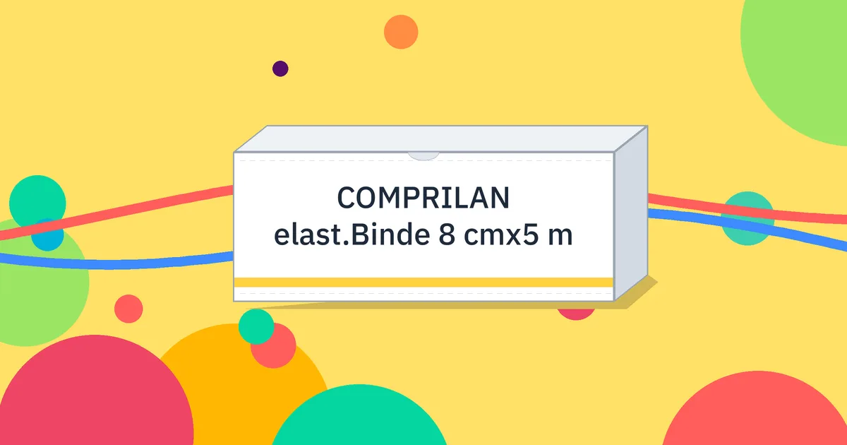 Symbolbild: Packung mit der Aufschrift COMPRILAN elast.Binde 8 cmx5 m (PZN 17433513) – Verfügbarkeit und Bezug in Apotheken in Frankfurt am Main