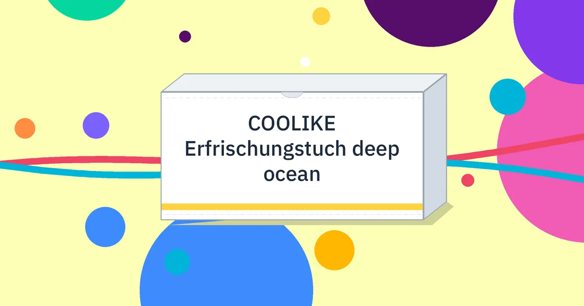 Symbolbild: Packung mit der Aufschrift COOLIKE Erfrischungstuch deep ocean (PZN 09063060) – Verfügbarkeit und Bezug in Apotheken in Frankfurt am Main