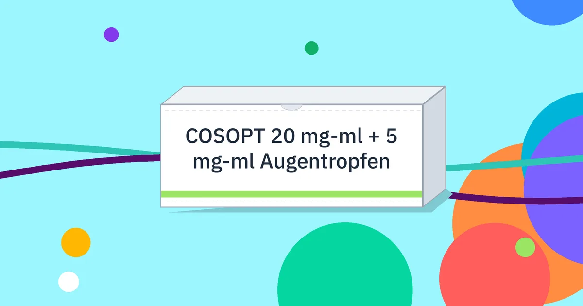 Symbolbild: Packung mit der Aufschrift COSOPT 20 mg-ml + 5 mg-ml Augentropfen (PZN 05026292) – Verfügbarkeit und Bezug in Apotheken in Frankfurt am Main