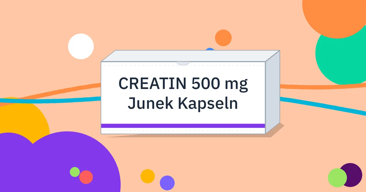 Symbolbild: Packung mit der Aufschrift CREATIN 500 mg Junek Kapseln (PZN 00155398) – Verfügbarkeit und Bezug in Apotheken in Frankfurt am Main
