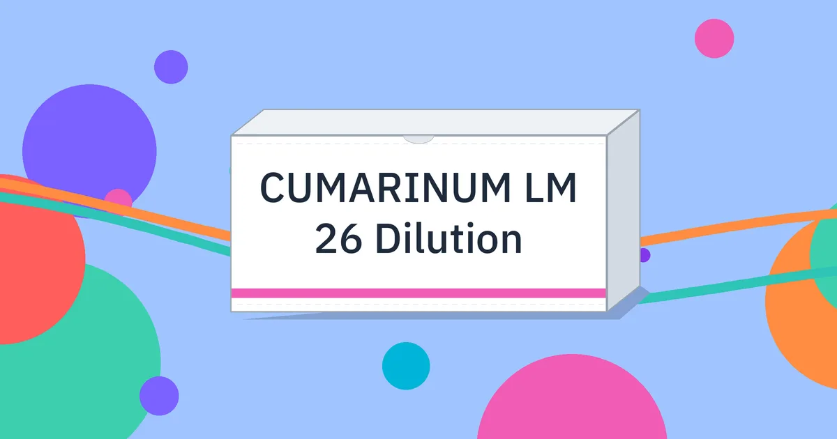 Symbolbild: Packung mit der Aufschrift CUMARINUM LM 26 Dilution (PZN 12836991) – Verfügbarkeit und Bezug in Apotheken in Frankfurt am Main