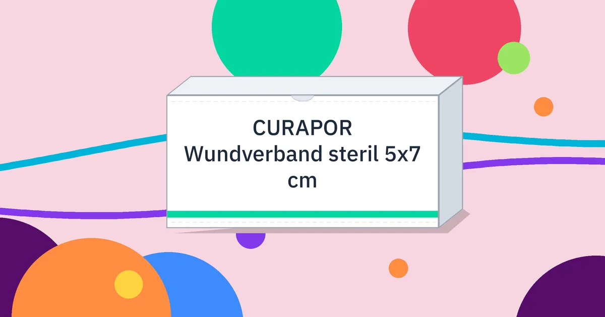 Symbolbild: Packung mit der Aufschrift CURAPOR Wundverband steril 5x7 cm (PZN 16001875) – Verfügbarkeit und Bezug in Apotheken in Frankfurt am Main