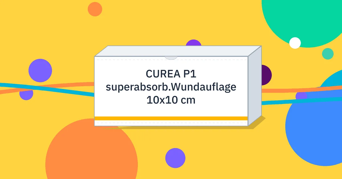 Symbolbild: Packung mit der Aufschrift CUREA P1 superabsorb.Wundauflage 10x10 cm (PZN 10127925) – Verfügbarkeit und Bezug in Apotheken in Frankfurt am Main