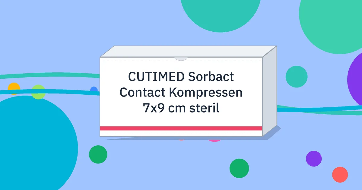 Symbolbild: Packung mit der Aufschrift CUTIMED Sorbact Contact Kompressen 7x9 cm steril (PZN 20114355) – Verfügbarkeit und Bezug in Apotheken in Frankfurt am Main