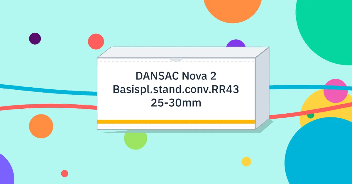 Symbolbild: Packung mit der Aufschrift DANSAC Nova 2 Basispl.stand.conv.RR43 25-30mm (PZN 02451876) – Verfügbarkeit und Bezug in Apotheken in Frankfurt am Main