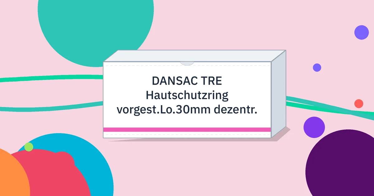 Symbolbild: Packung mit der Aufschrift DANSAC TRE Hautschutzring vorgest.Lo.30mm dezentr. (PZN 13905292) – Verfügbarkeit und Bezug in Apotheken in Frankfurt am Main