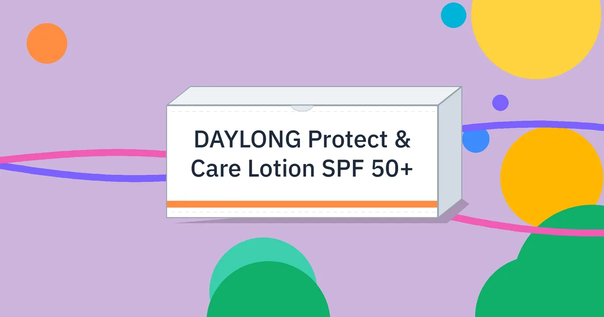 Symbolbild: Packung mit der Aufschrift DAYLONG Protect & Care Lotion SPF 50+ (PZN 20007932) – Verfügbarkeit und Bezug in Apotheken in Frankfurt am Main