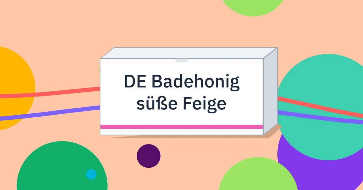 Symbolbild: Packung mit der Aufschrift DE Badehonig süße Feige (PZN 15820683) – Verfügbarkeit und Bezug in Apotheken in Frankfurt am Main