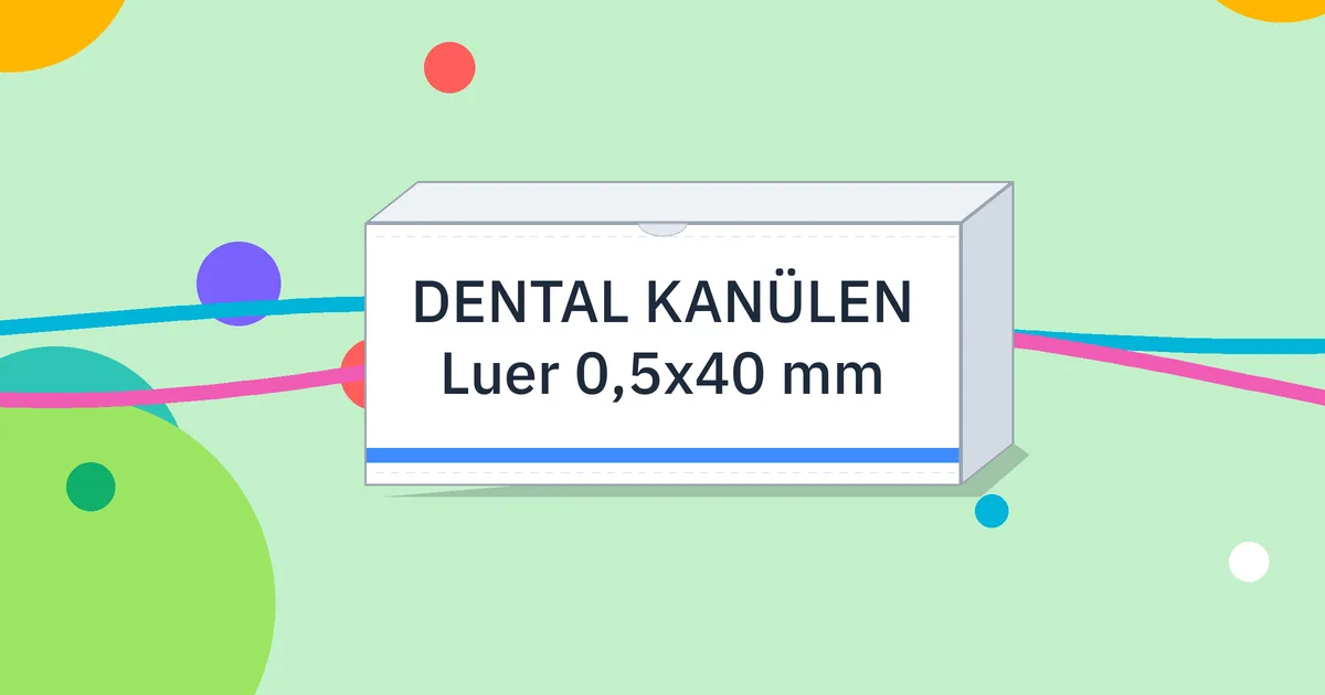 Symbolbild: Packung mit der Aufschrift DENTAL KANÜLEN Luer 0,5x40 mm (PZN 09619014) – Verfügbarkeit und Bezug in Apotheken in Frankfurt am Main