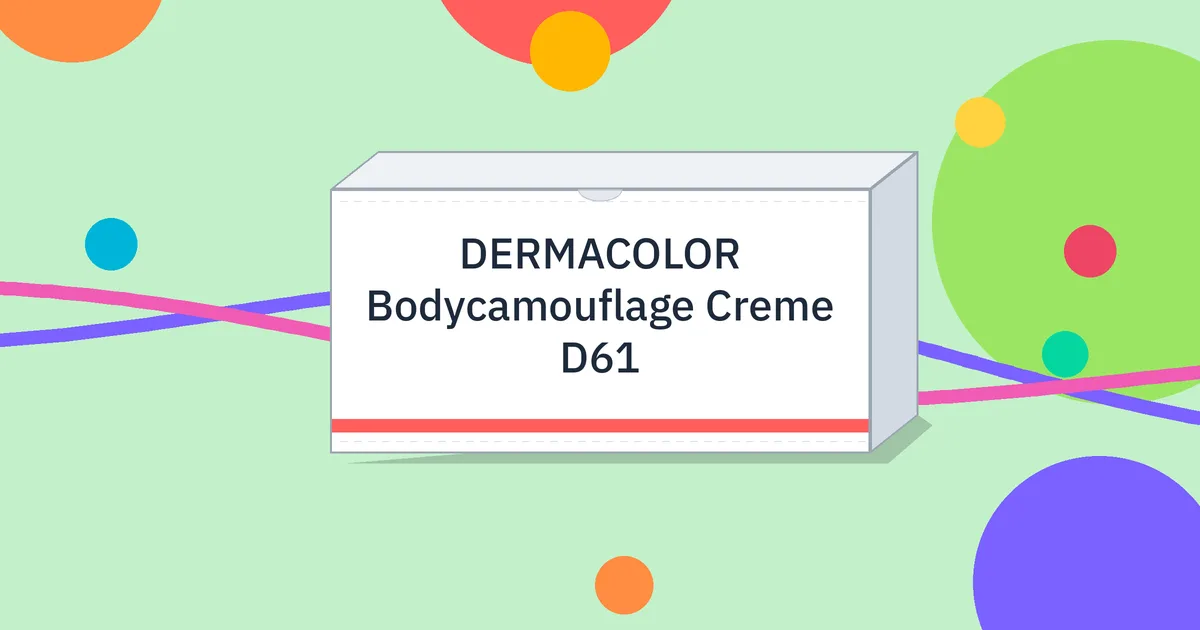 Symbolbild: Packung mit der Aufschrift DERMACOLOR Bodycamouflage Creme D61 (PZN 15818350) – Verfügbarkeit und Bezug in Apotheken in Frankfurt am Main