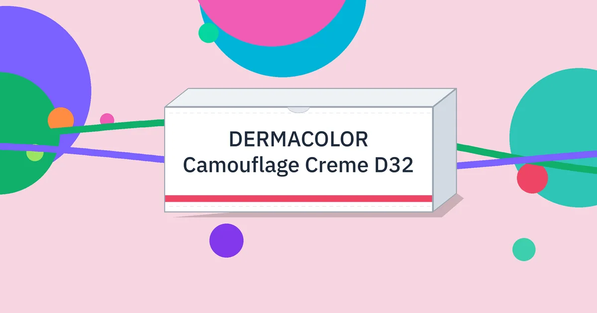 Symbolbild: Packung mit der Aufschrift DERMACOLOR Camouflage Creme D32 (PZN 15818870) – Verfügbarkeit und Bezug in Apotheken in Frankfurt am Main