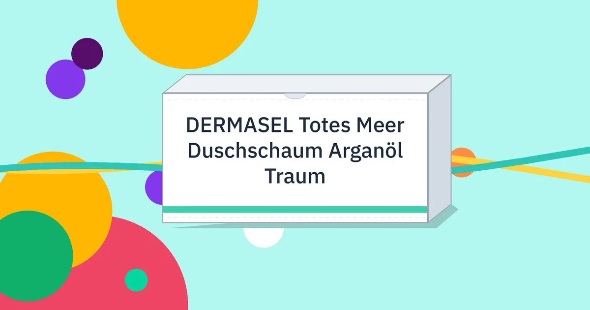 Symbolbild: Packung mit der Aufschrift DERMASEL Totes Meer Duschschaum Arganöl Traum (PZN 18053184) – Verfügbarkeit und Bezug in Apotheken in Frankfurt am Main