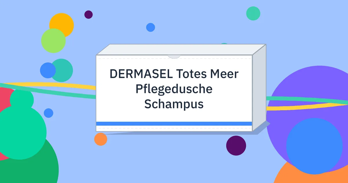 Symbolbild: Packung mit der Aufschrift DERMASEL Totes Meer Pflegedusche Schampus (PZN 17896087) – Verfügbarkeit und Bezug in Apotheken in Frankfurt am Main