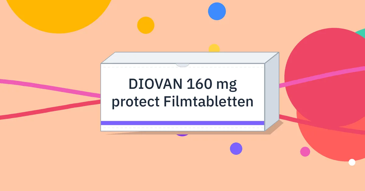 Symbolbild: Packung mit der Aufschrift DIOVAN 160 mg protect Filmtabletten (PZN 13577706) – Verfügbarkeit und Bezug in Apotheken in Frankfurt am Main