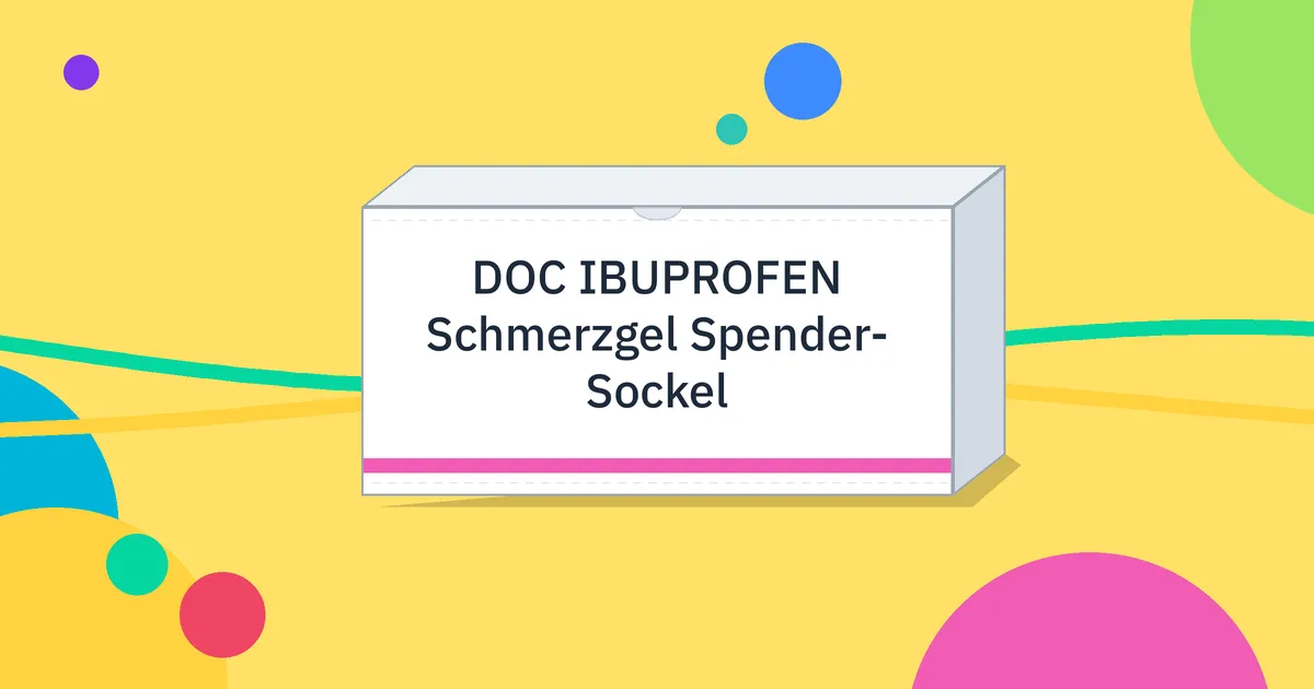 Symbolbild: Packung mit der Aufschrift DOC IBUPROFEN Schmerzgel Spender-Sockel (PZN 09440226) – Verfügbarkeit und Bezug in Apotheken in Frankfurt am Main