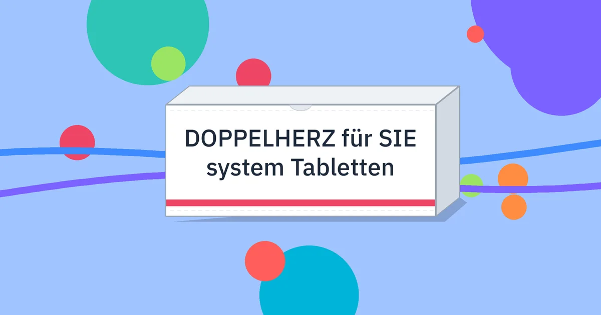 Symbolbild: Packung mit der Aufschrift DOPPELHERZ für SIE system Tabletten (PZN 10131884) – Verfügbarkeit und Bezug in Apotheken in Frankfurt am Main