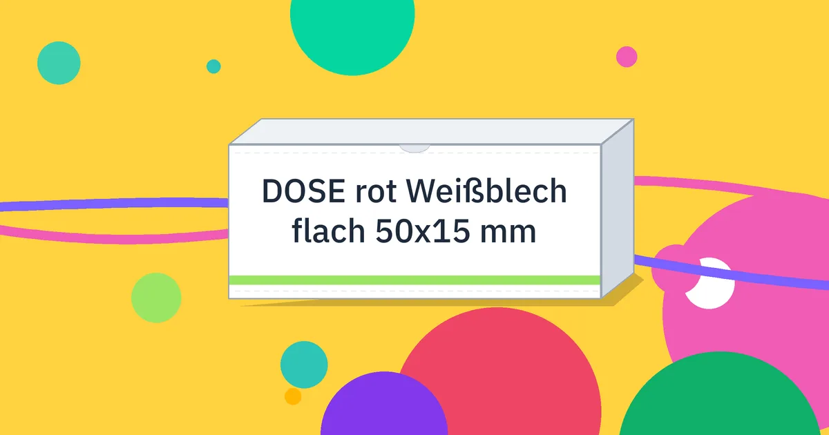 Symbolbild: Packung mit der Aufschrift DOSE rot Weißblech flach 50x15 mm (PZN 11037845) – Verfügbarkeit und Bezug in Apotheken in Frankfurt am Main