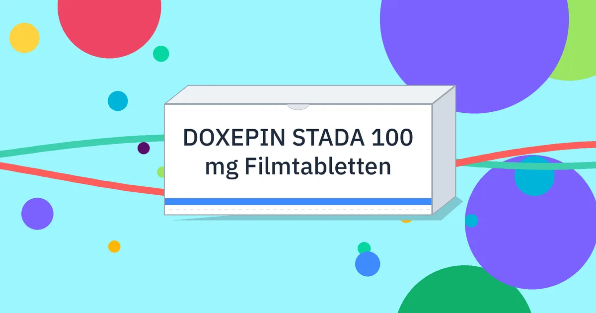 Symbolbild: Packung mit der Aufschrift DOXEPIN STADA 100 mg Filmtabletten (PZN 00192229) – Verfügbarkeit und Bezug in Apotheken in Frankfurt am Main