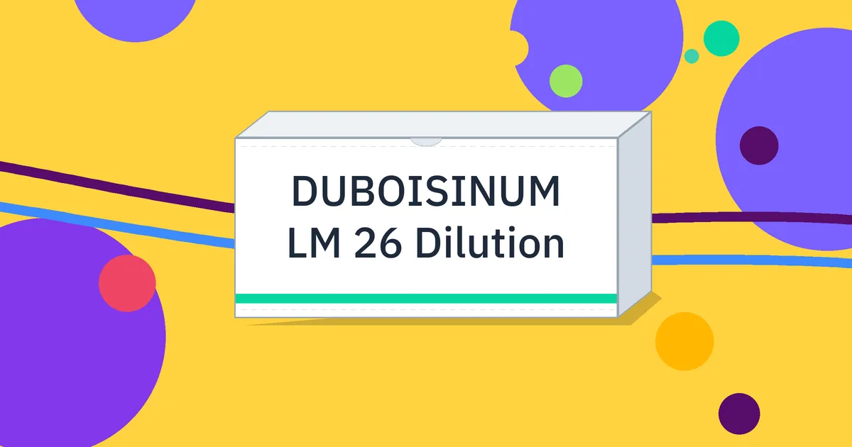 Symbolbild: Packung mit der Aufschrift DUBOISINUM LM 26 Dilution (PZN 13467633) – Verfügbarkeit und Bezug in Apotheken in Frankfurt am Main