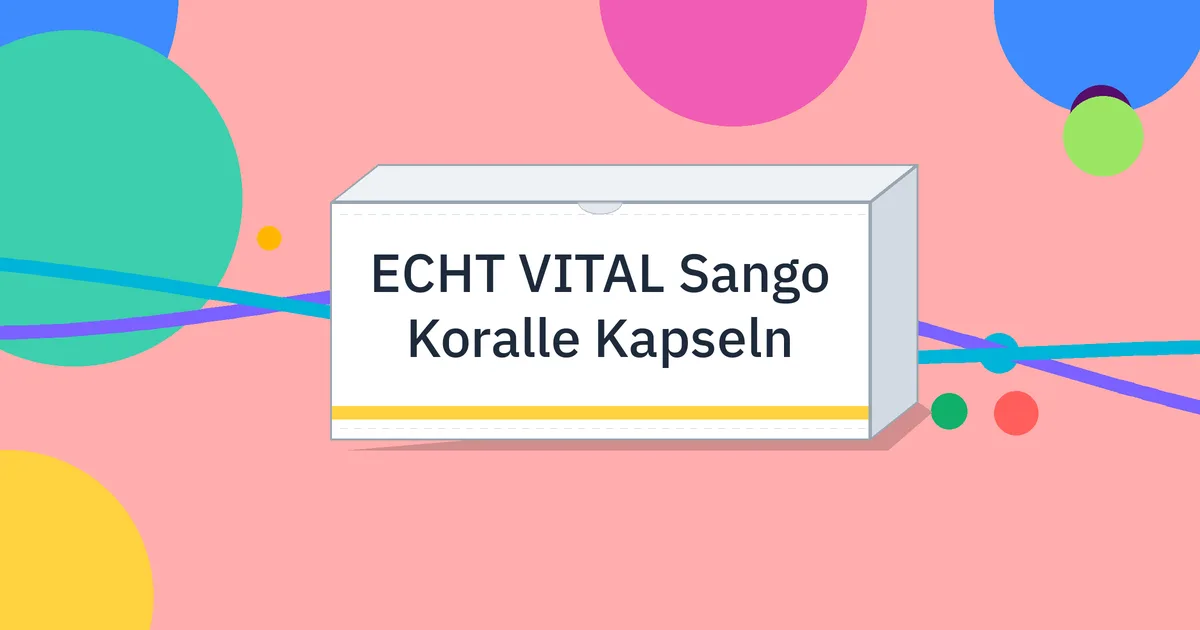 Symbolbild: Packung mit der Aufschrift ECHT VITAL Sango Koralle Kapseln (PZN 14308440) – Verfügbarkeit und Bezug in Apotheken in Frankfurt am Main