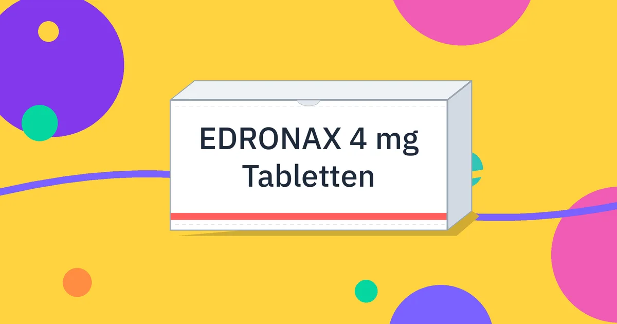 Symbolbild: Packung mit der Aufschrift EDRONAX 4 mg Tabletten (PZN 01577888) – Verfügbarkeit und Bezug in Apotheken in Frankfurt am Main