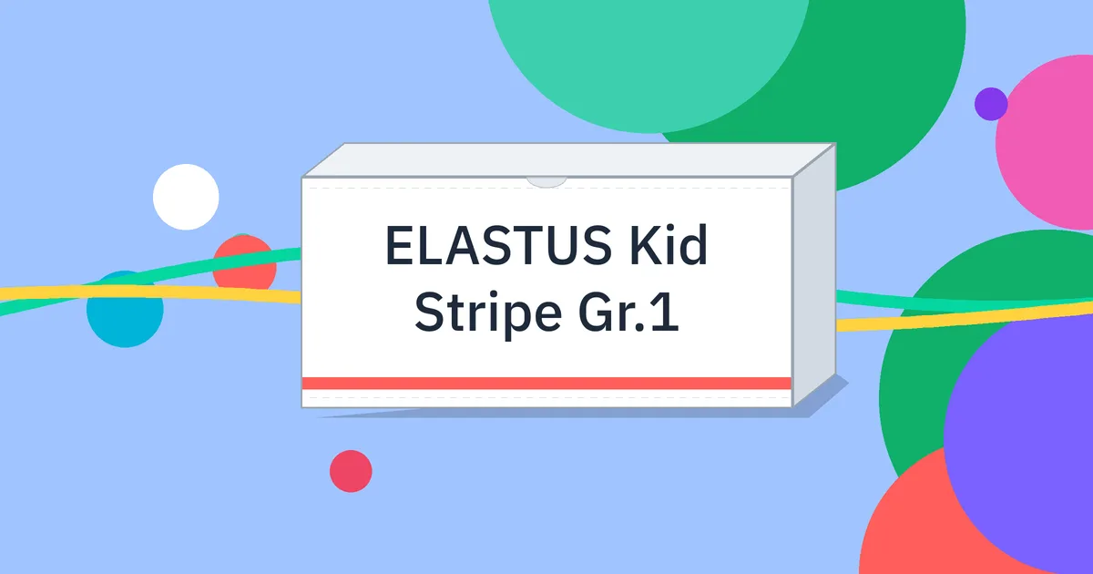 Symbolbild: Packung mit der Aufschrift ELASTUS Kid Stripe Gr.1 (PZN 03734903) – Verfügbarkeit und Bezug in Apotheken in Frankfurt am Main