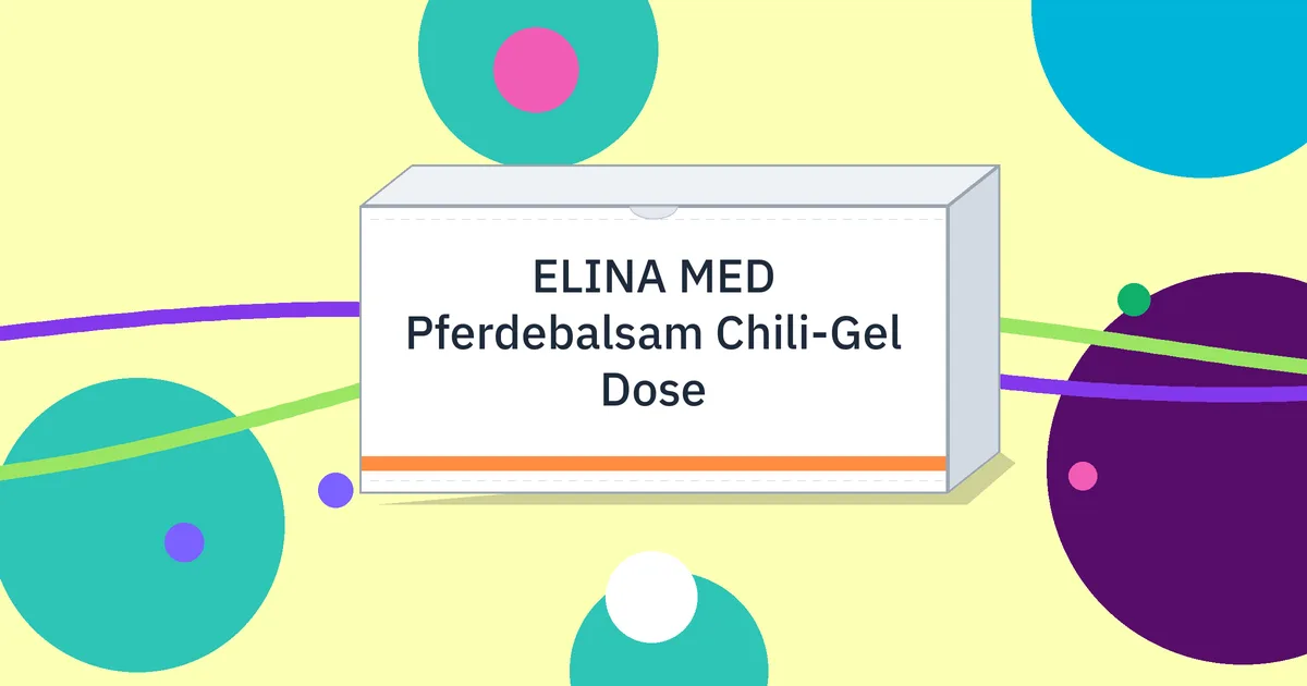 Symbolbild: Packung mit der Aufschrift ELINA MED Pferdebalsam Chili-Gel Dose (PZN 13624707) – Verfügbarkeit und Bezug in Apotheken in Frankfurt am Main