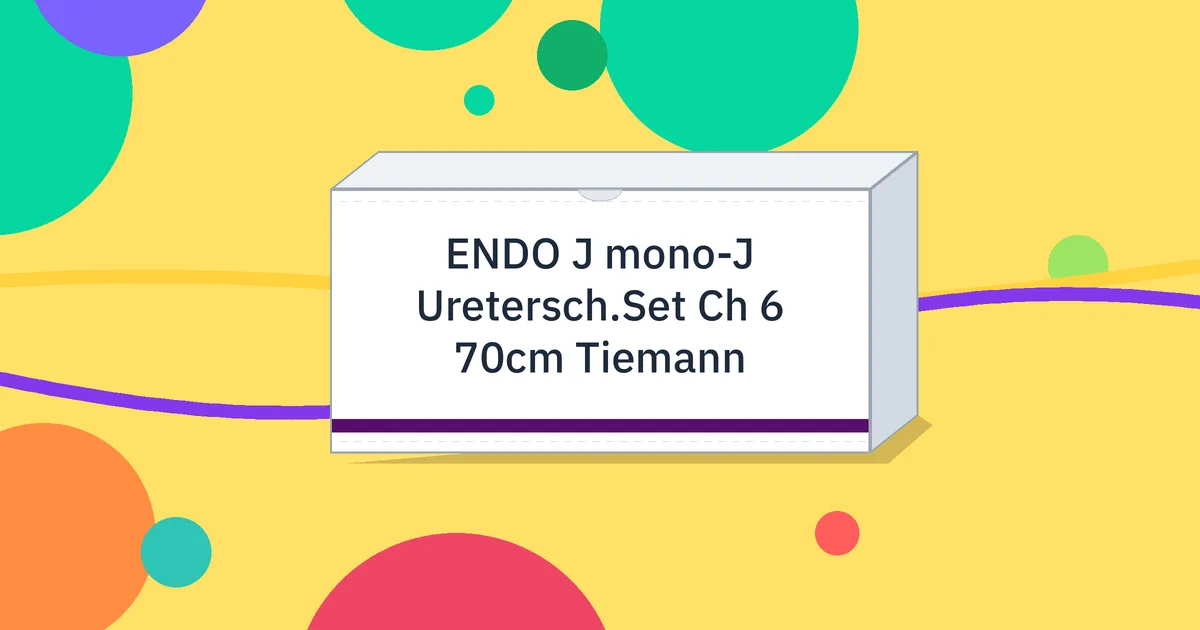 Symbolbild: Packung mit der Aufschrift ENDO J mono-J Uretersch.Set Ch 6 70cm Tiemann (PZN 00438972) – Verfügbarkeit und Bezug in Apotheken in Frankfurt am Main