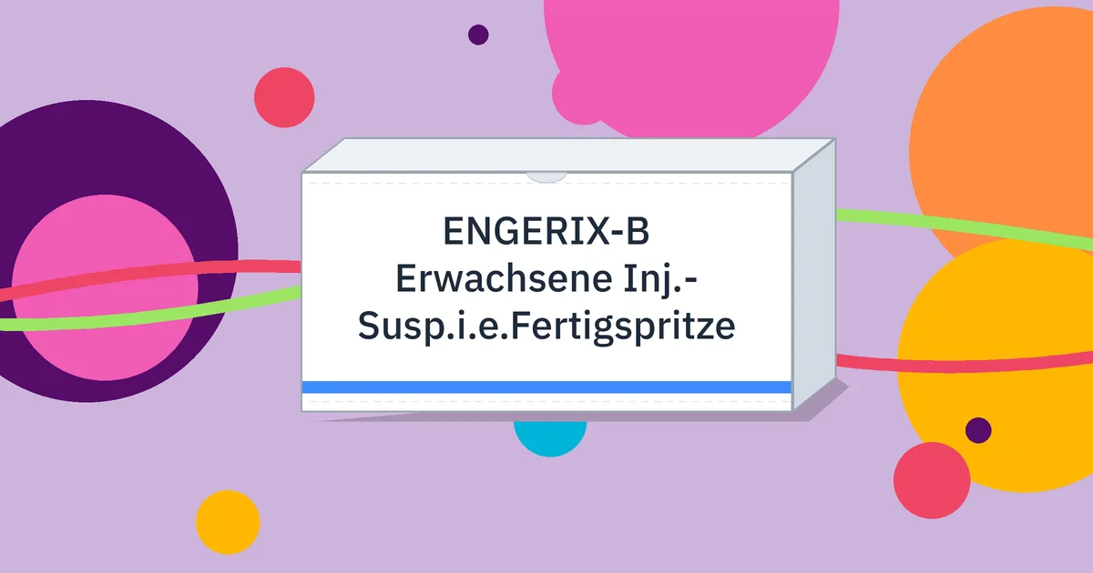 Symbolbild: Packung mit der Aufschrift ENGERIX-B Erwachsene Inj.-Susp.i.e.Fertigspritze (PZN 00614765) – Verfügbarkeit und Bezug in Apotheken in Frankfurt am Main